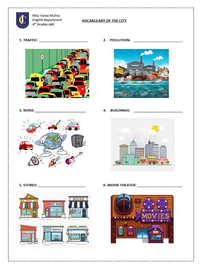 City Vocabulary and Grammar Practice | PDF