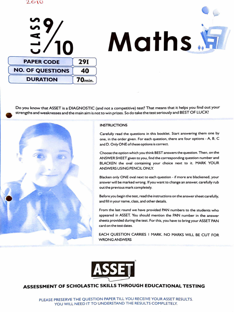 Asset Sample Paper 2 | PDF | Cartesian Coordinate System | Mathematics