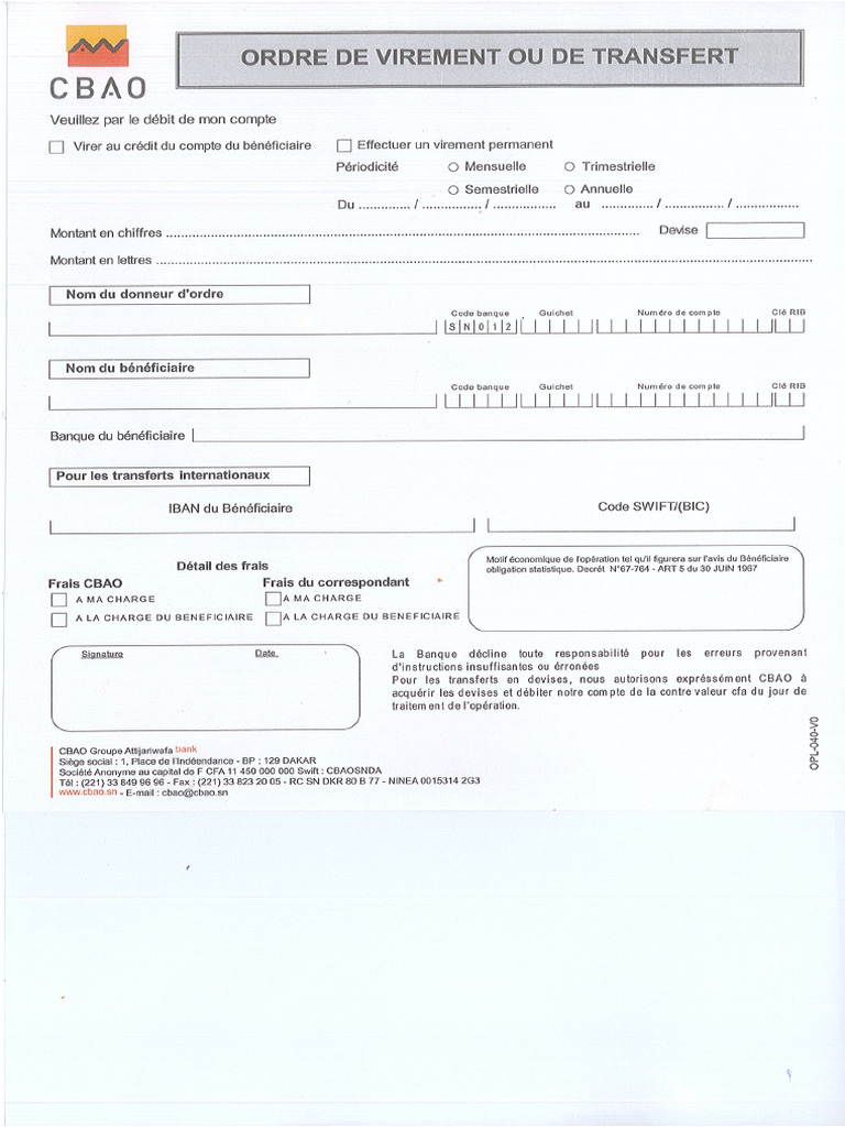 Ordre de Virement | PDF