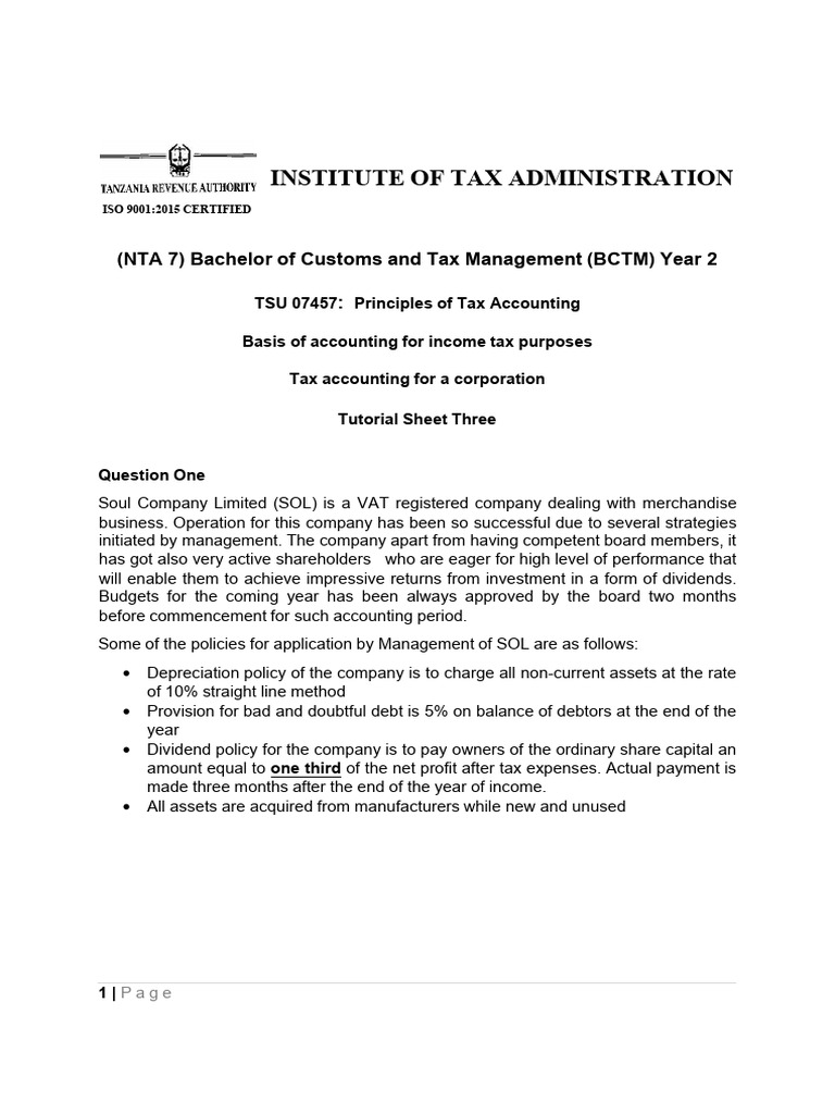 Tutorial Sheet 3 | PDF | Equity (Finance) | Dividend