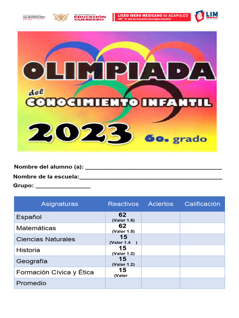 Original Examen de La Olimpiada 2023 | PDF | Sonido | Tierra