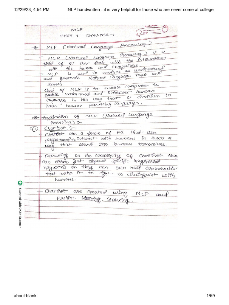 NLP Handwritten Notes | PDF