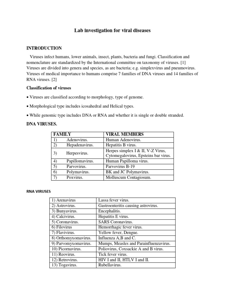 Viral Disease Lab Investigation Techniques | PDF | Virus | Elisa