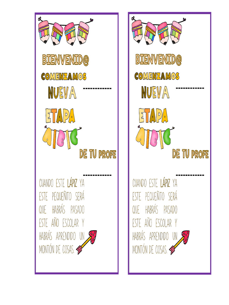 Relago Lapiz para Tus Alumnos Con Mensaje 2023 2024 | PDF