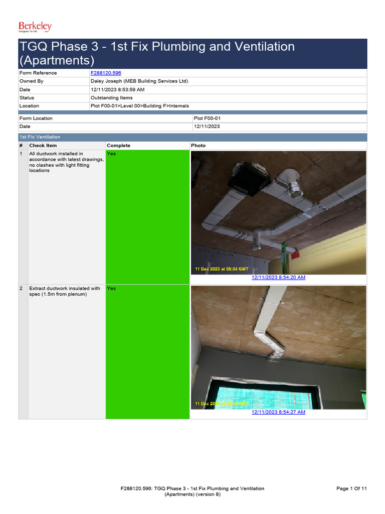 TGQ Phase 3 Plumbing & Ventilation Report | PDF | Duct (Flow) | Pipe ...