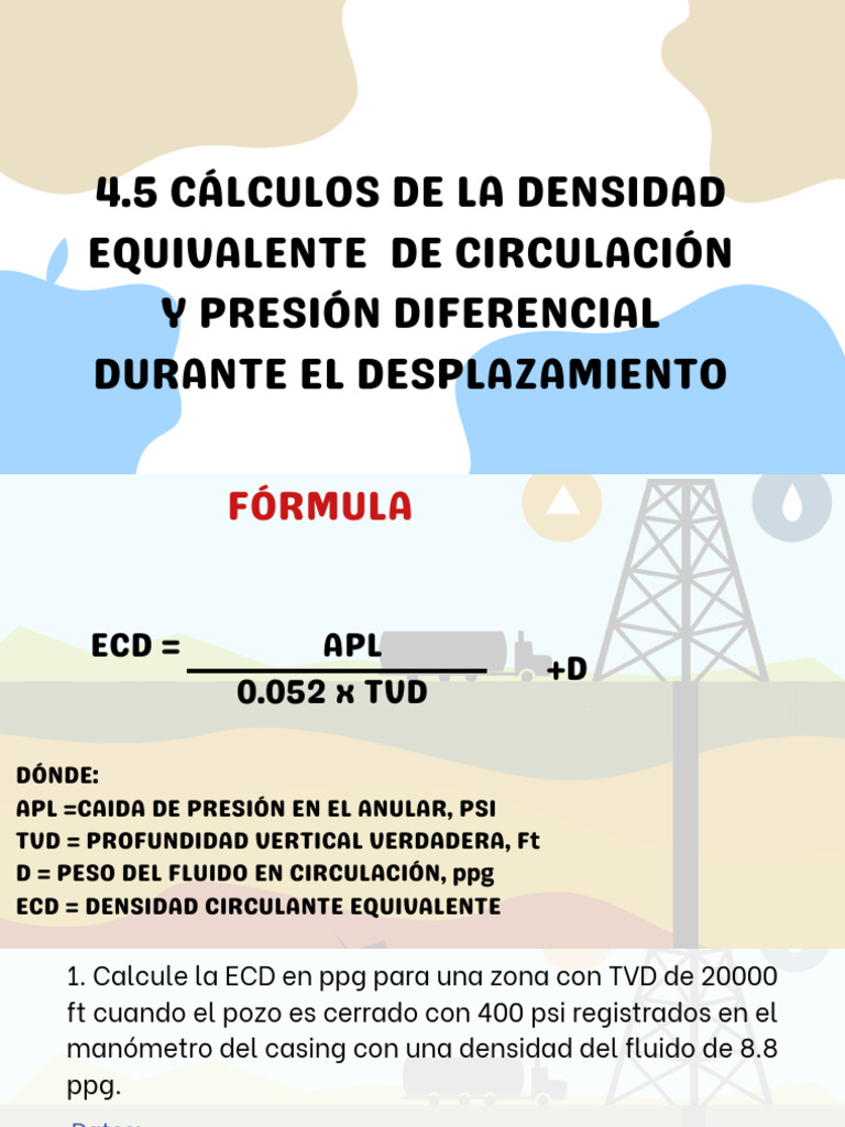 Cálculos de ECD y Presión Diferencial | PDF | Presión | Tecnologías de gas
