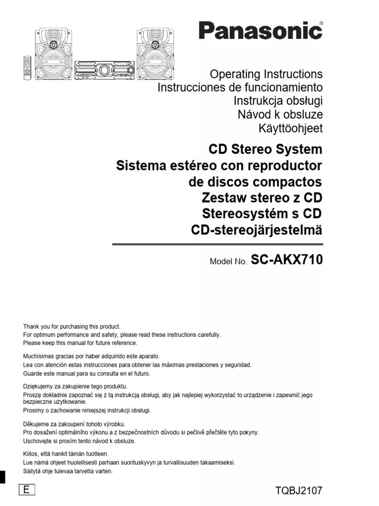 Manual de Usuario Panasonic SC-AKX710 (Español - 104 Páginas) | PDF