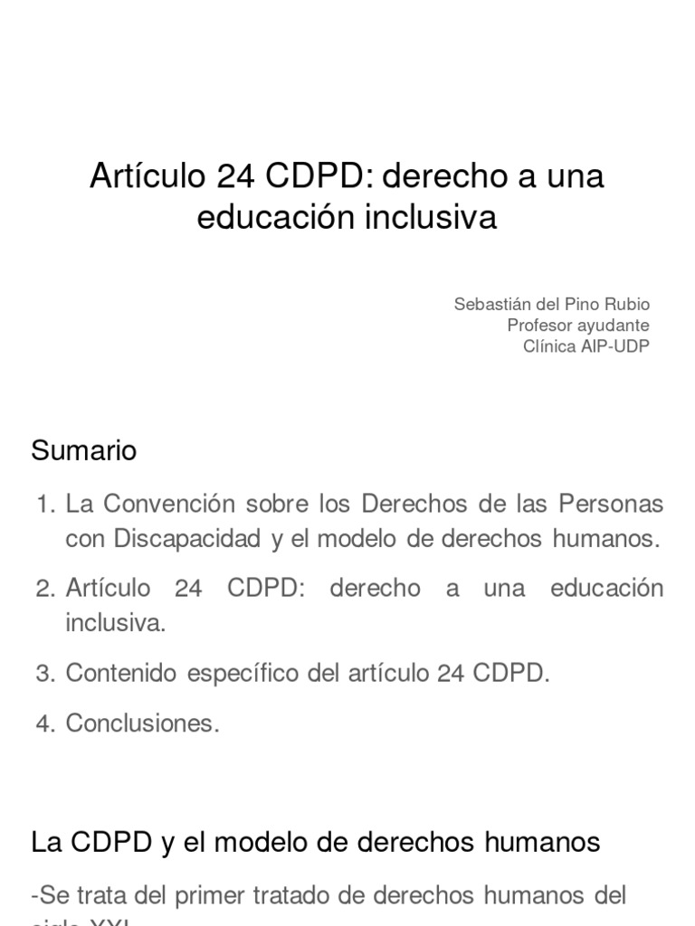 Educación Inclusiva según el Art. 24 CDPD | PDF | Invalidez | Aprendizaje