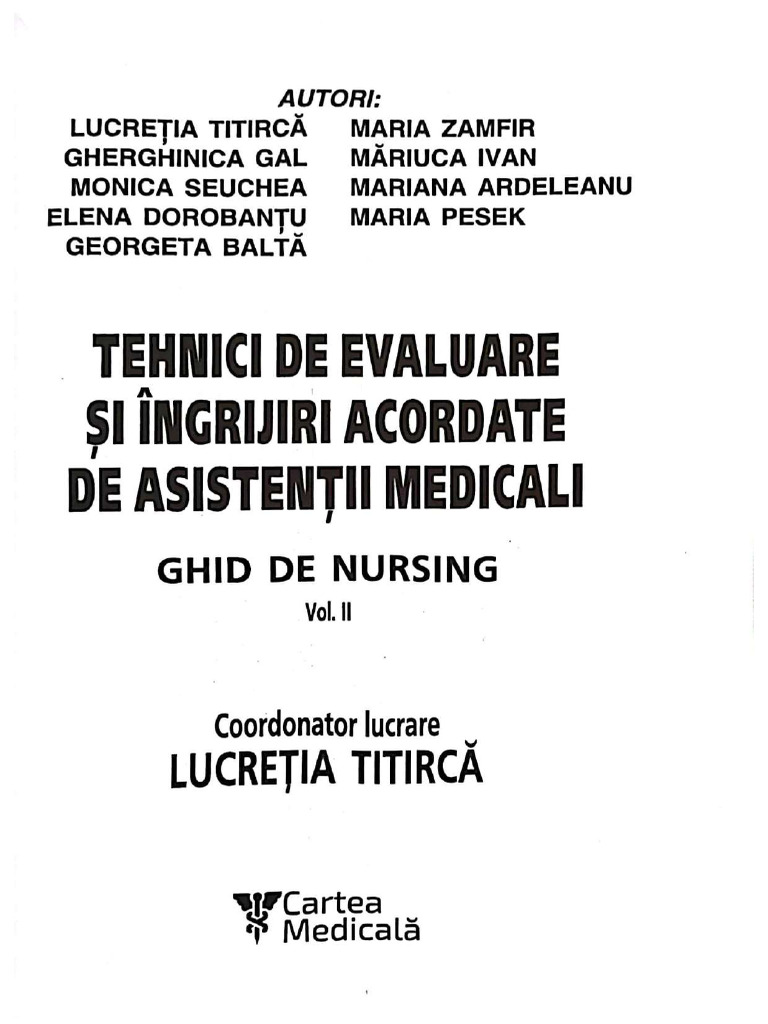 Tehnici de Evaluare Si Ingrijiri Acordate de Asistentii Medicali ...