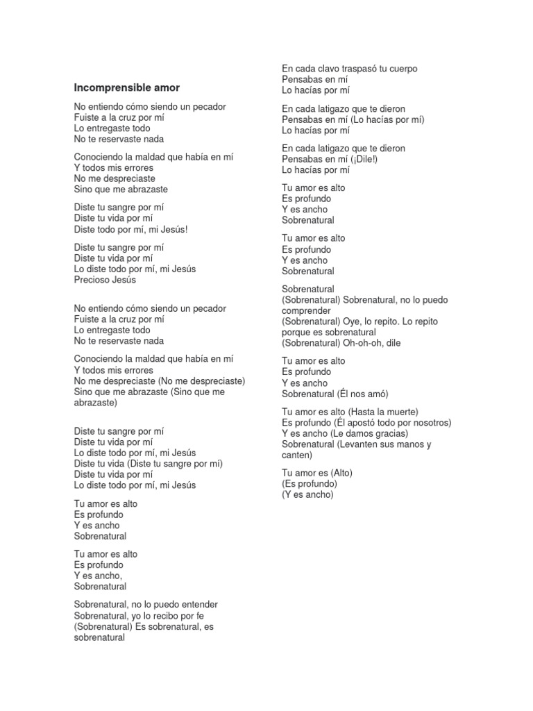 Incomprensible Amor | PDF