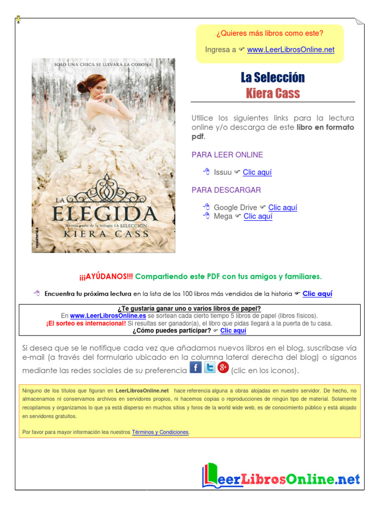 La Elegida Kiera Cass | PDF | Informática | ciberespacio