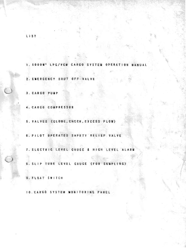 GO-006-LPG VCM Cargo System Operation Manual | PDF