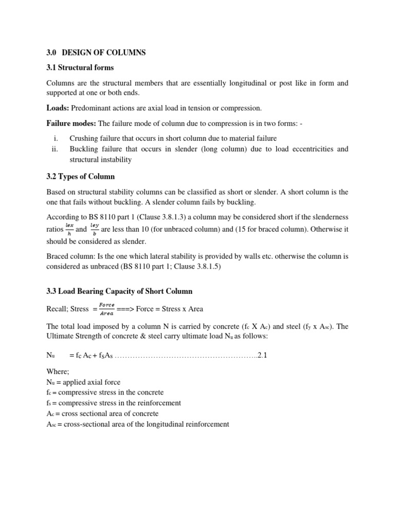 2.column Design | PDF | Buckling | Column