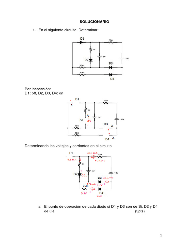 Solucionario PC1 Dispo | PDF | Dispositivos semiconductores | Circuitos ...