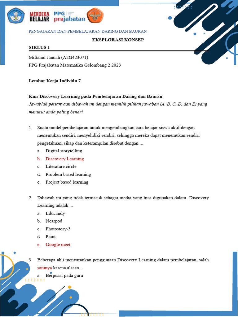 Discovery Learning dalam Pembelajaran | PDF