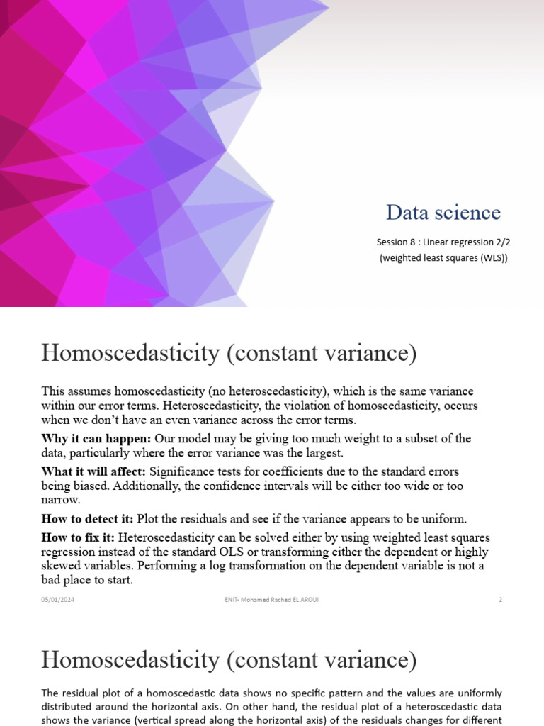 Data Science Session 8 WLS | PDF
