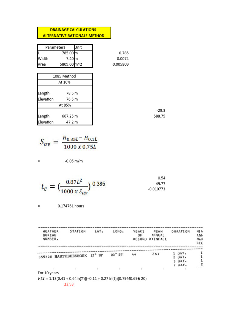 Drainage Calculations | PDF