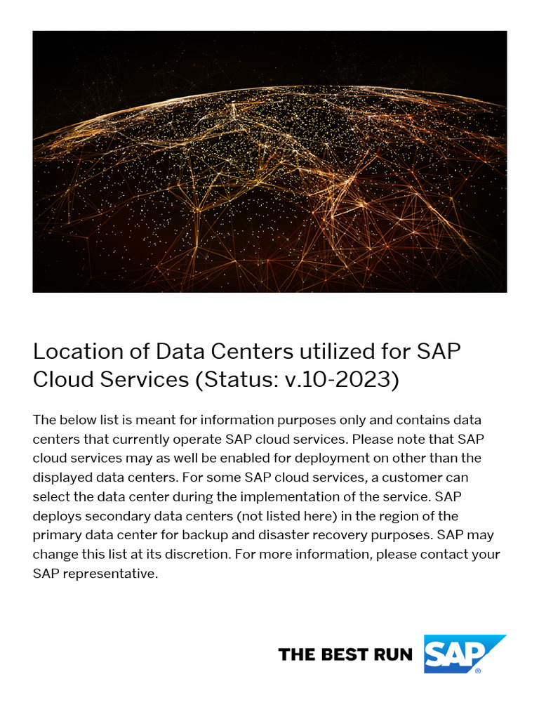 List of Data Centers For SAP Cloud Services | PDF | United Arab ...