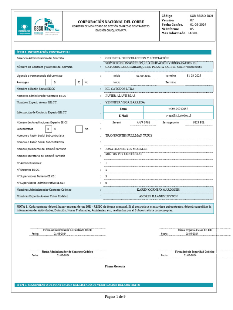 SGR Eecc Abril 2024 Icl Catodos 4600020865 | PDF | Business | Higiene