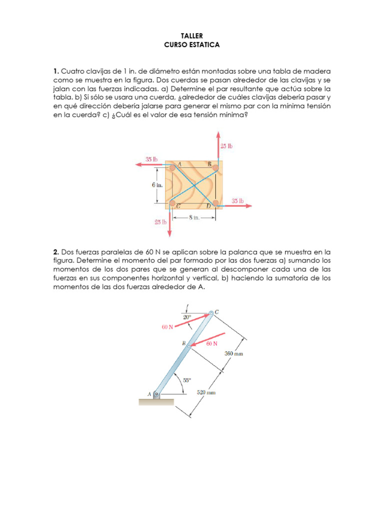 Taller Estatica | PDF