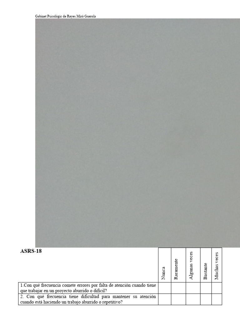 ASRS-18 - Tdah | PDF