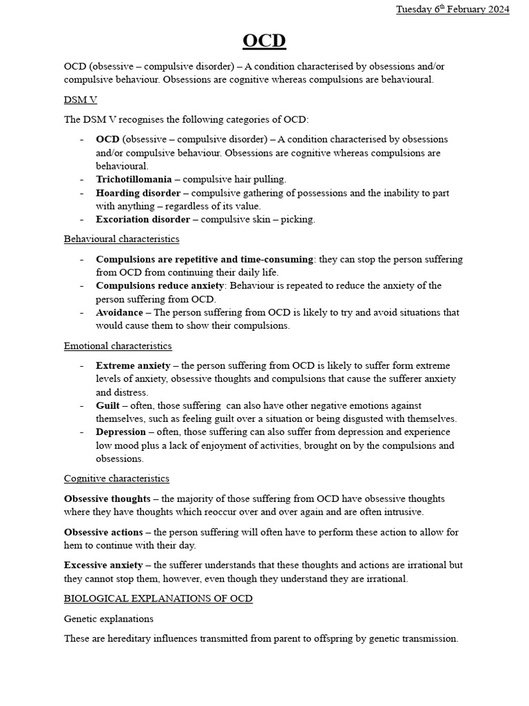 OCD | Download Free PDF | Obsessive–Compulsive Disorder | Selective ...