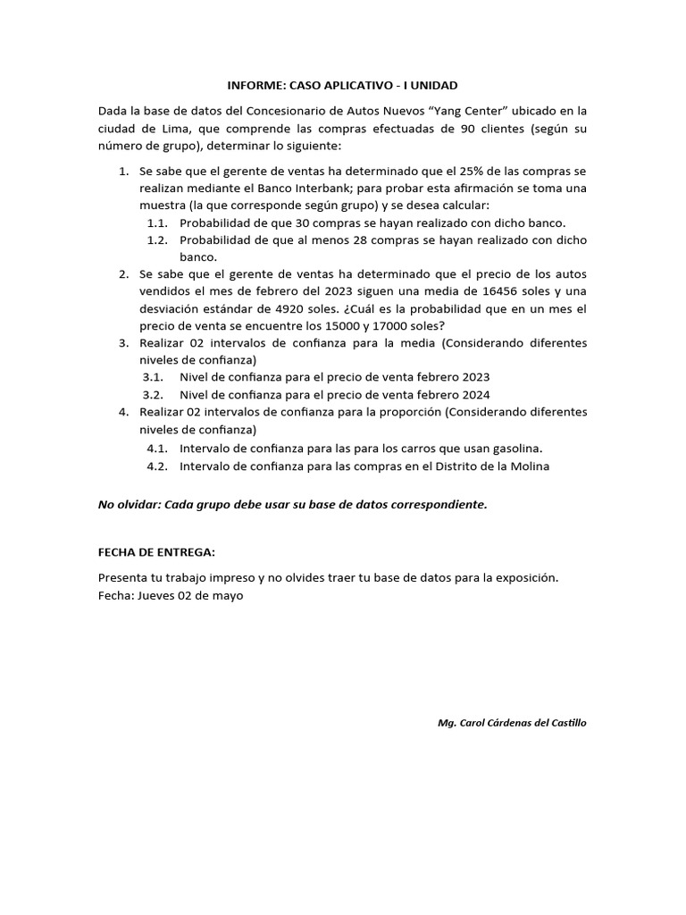 Informe - I Unidad | PDF