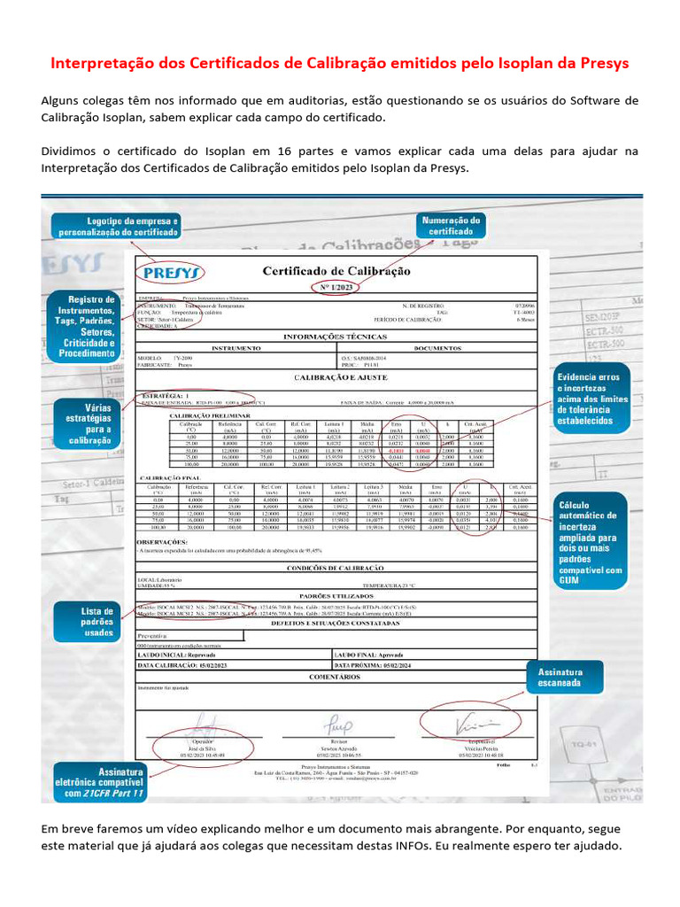 Interpretação de Certificados Isoplan | PDF | Informática