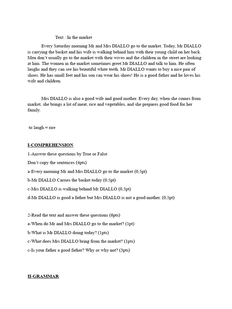 Devoir D'anglais 5ème | PDF