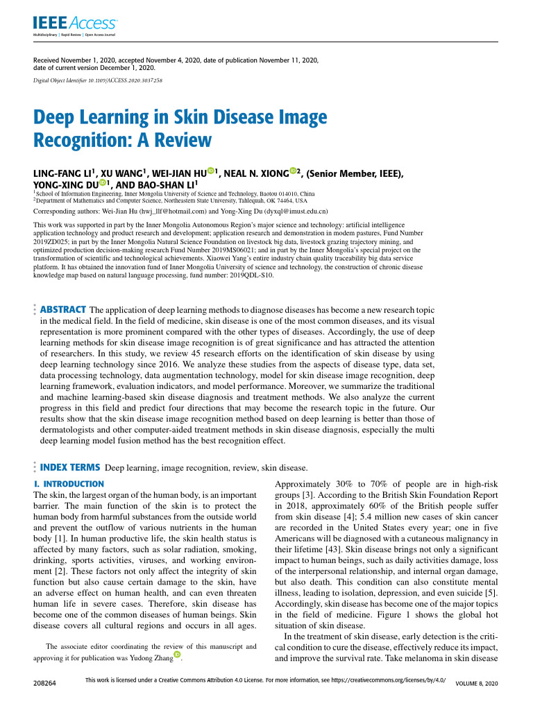 Deep Learning in Skin Disease Image Recognition A Review (Not Suitable ...