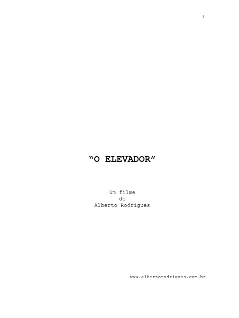 Roteiro o Elevador | PDF | Amor | Revólver