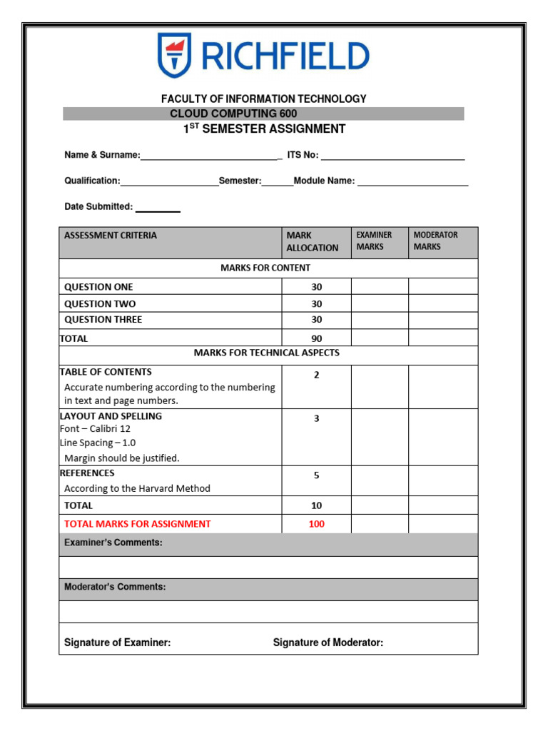 Cloud Computing Assignment Guidelines | PDF | Cloud Computing | Machine Learning