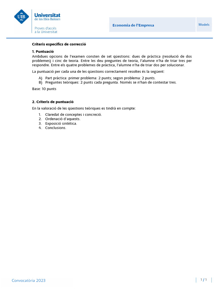 Criteris ECONOMIA JUNY 2023 | PDF