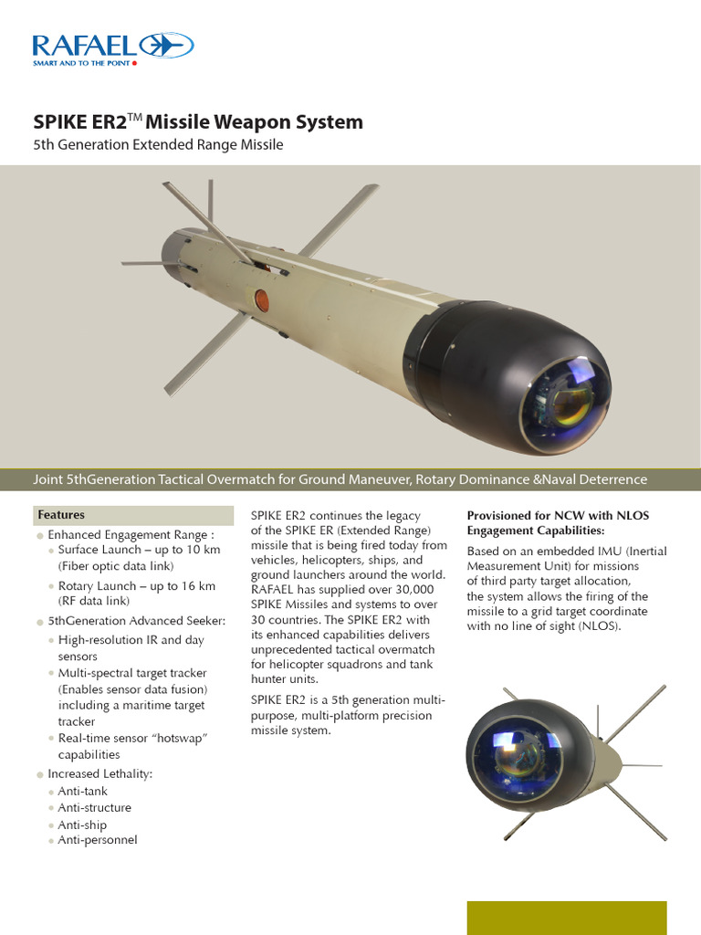 Rafael Spike-ER2 Helicopter | PDF | Military Science | Missile Types