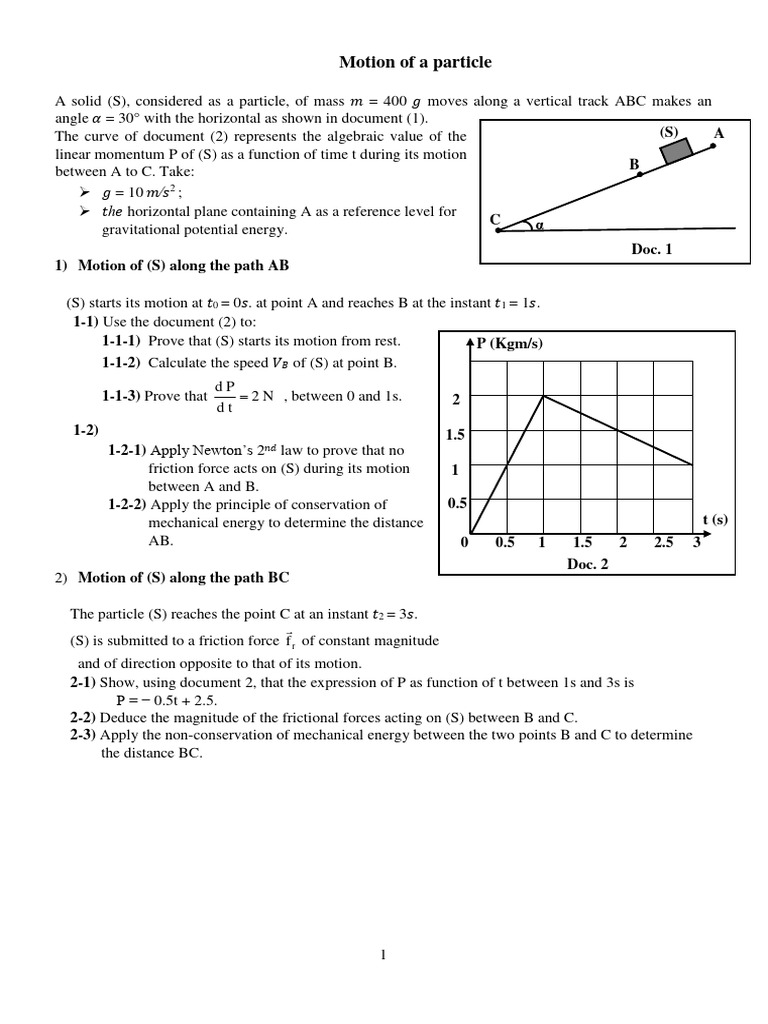 Particle Motion Analysis on Incline | PDF | Force | Mechanics