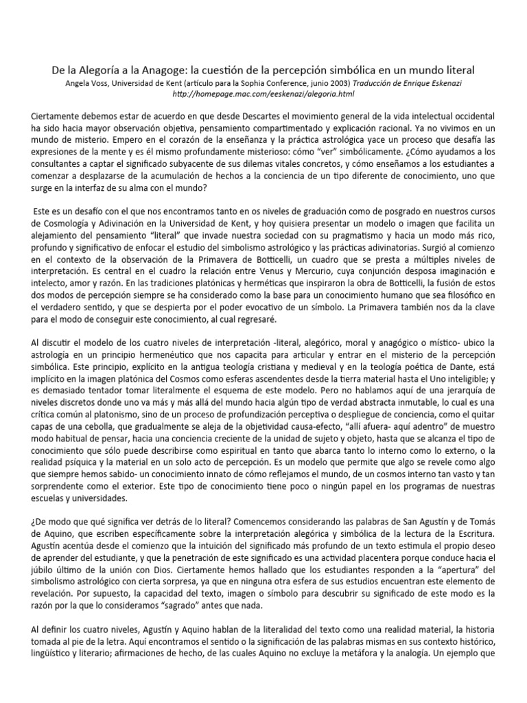 Anagoge SIMBOLO y ALEGORIA | PDF | Conocimiento | Platón