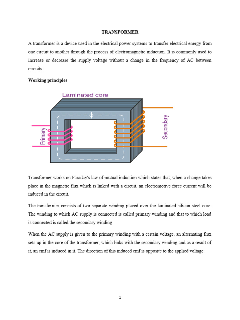 Transformer Pdf Transformer Electromagnetic Induction