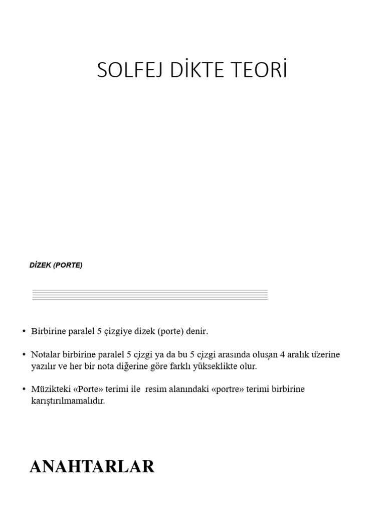 Solfej Di̇kte Teori̇ | PDF