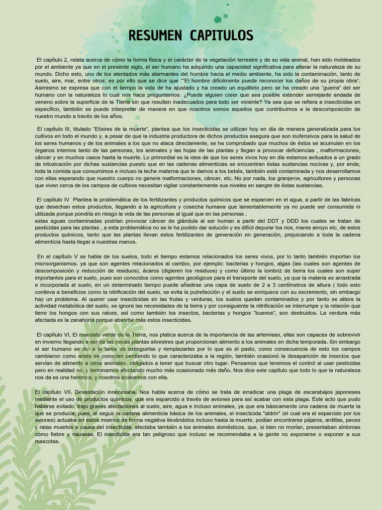 Resumen Capitulos | PDF | Pesticida | Insecticida