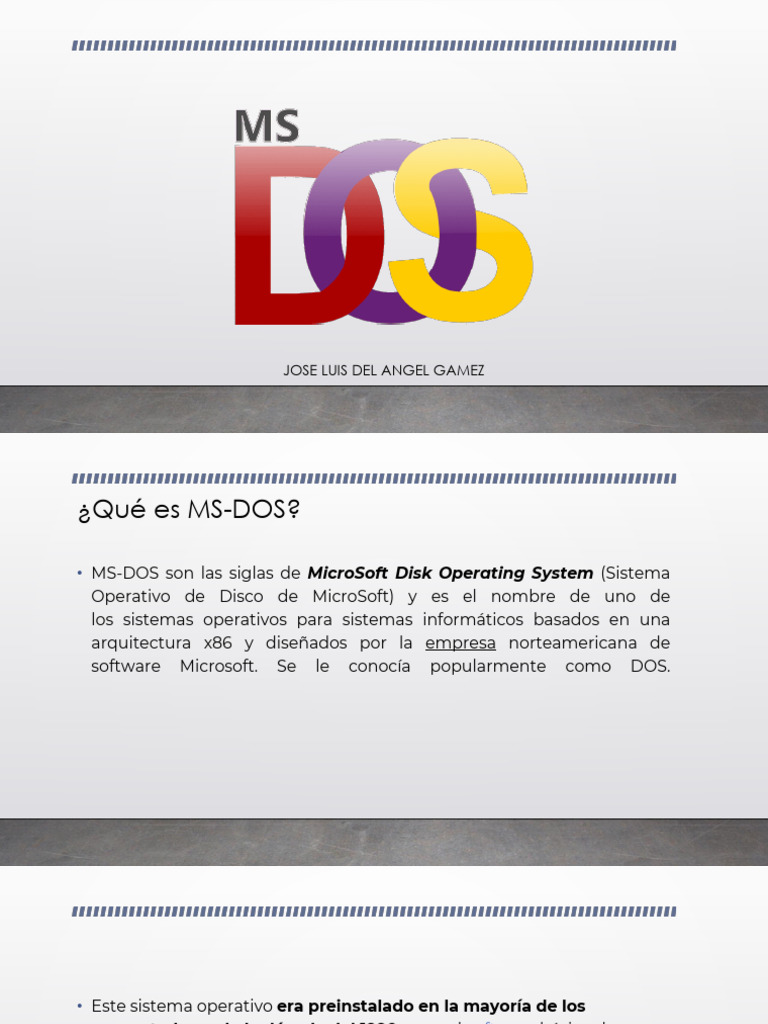 MS Dos | PDF | Dos | Software del sistema