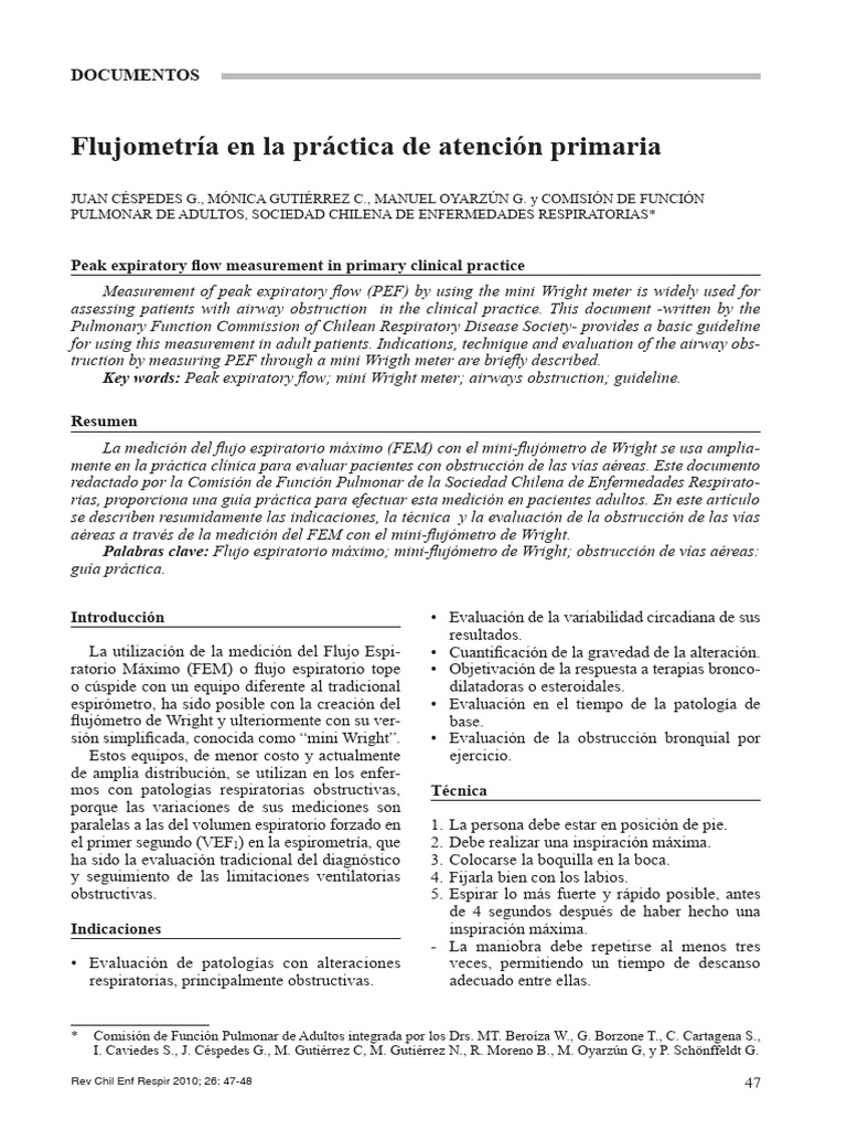 Flujometría en La Práctica de Atención Primaria | Descargar gratis PDF ...