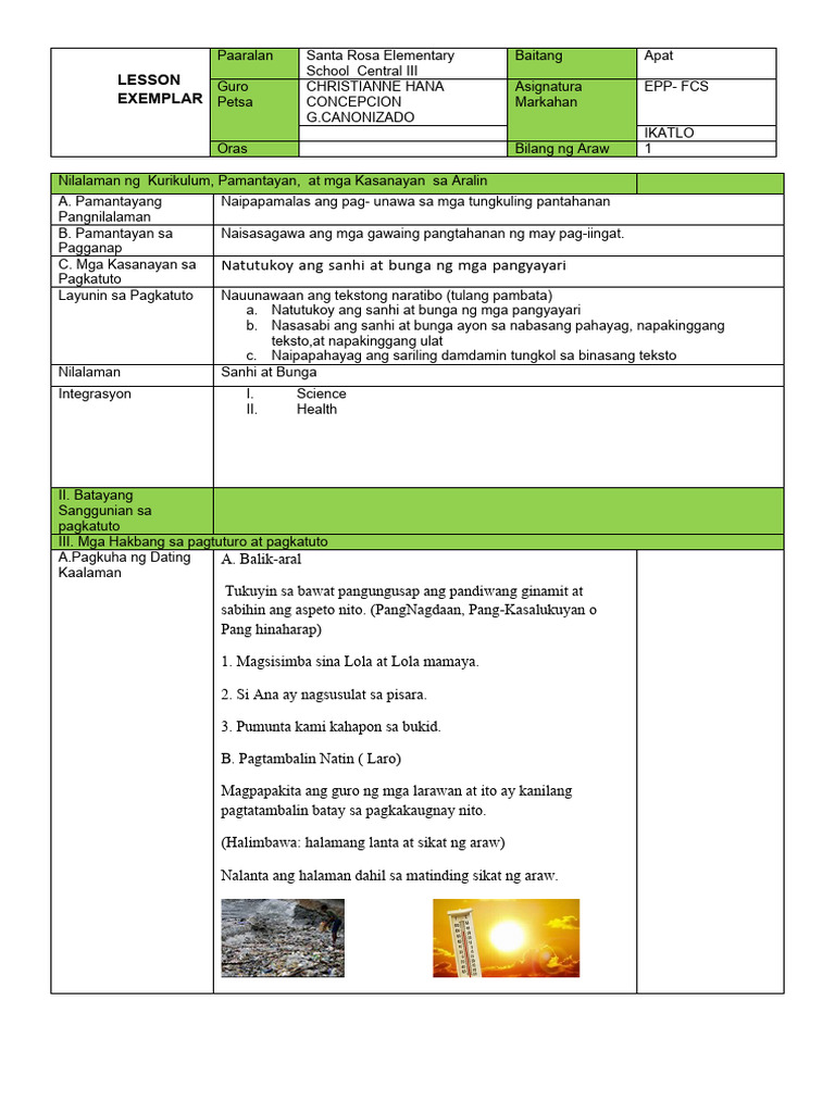 Matatag Sample Le | PDF