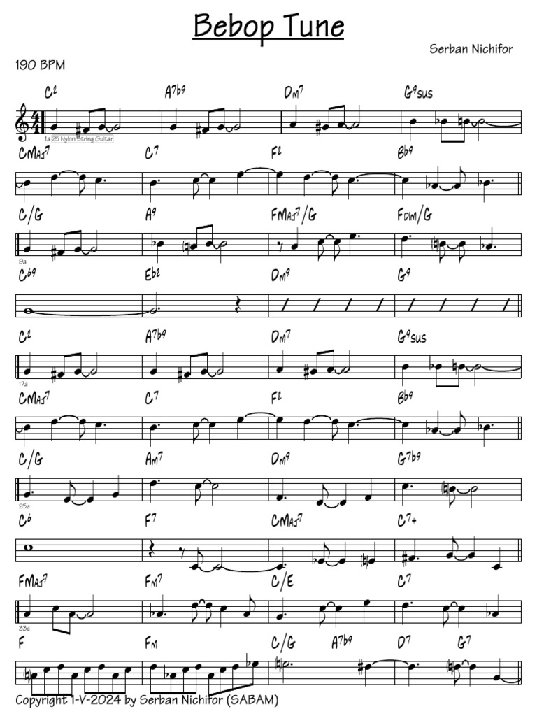 Serban Nichifor: Bebop Tune | PDF