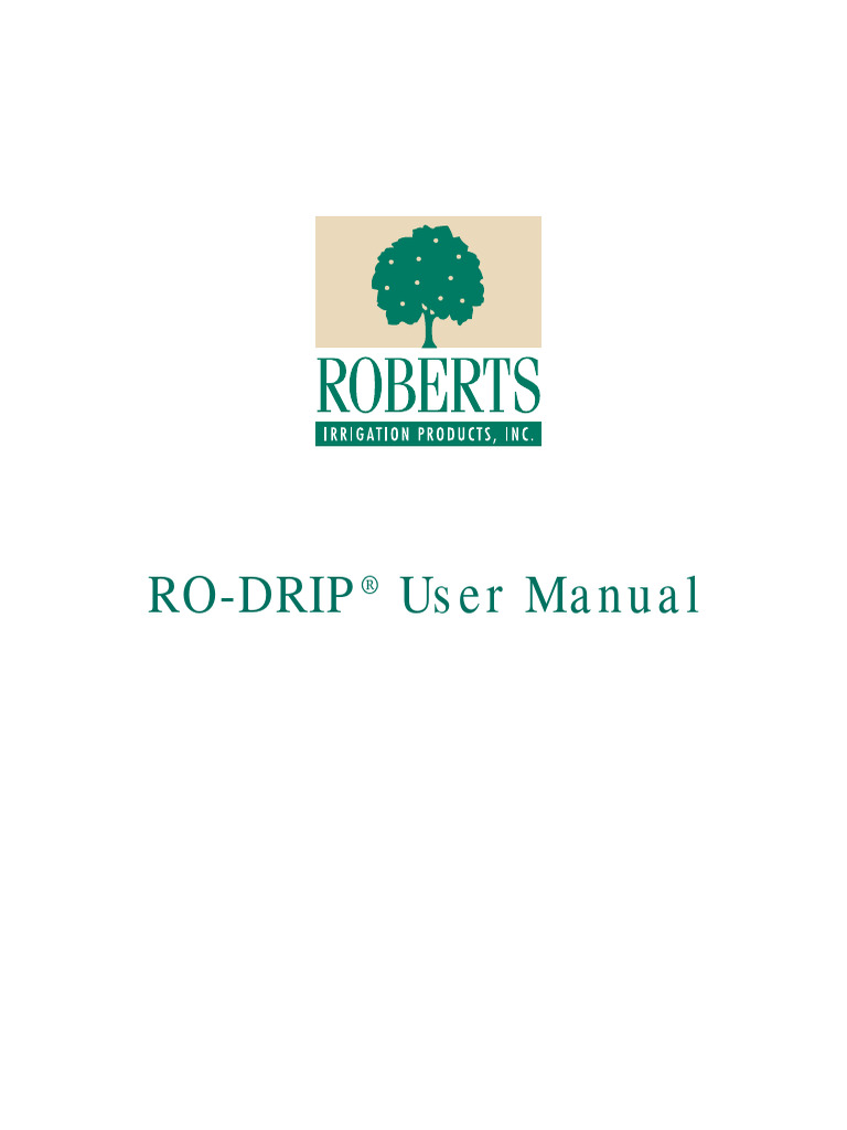 Roberts Drip Irrigation User Manual | PDF | Soil | Irrigation