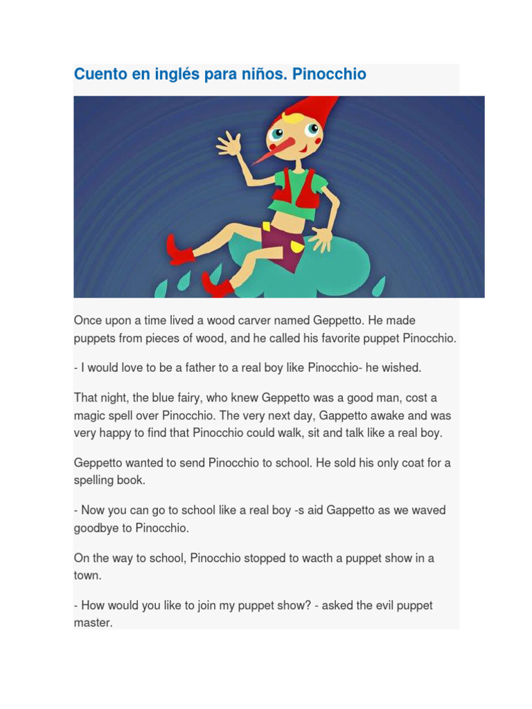 Cuento en Inglés para Niños | PDF | Pinocchio