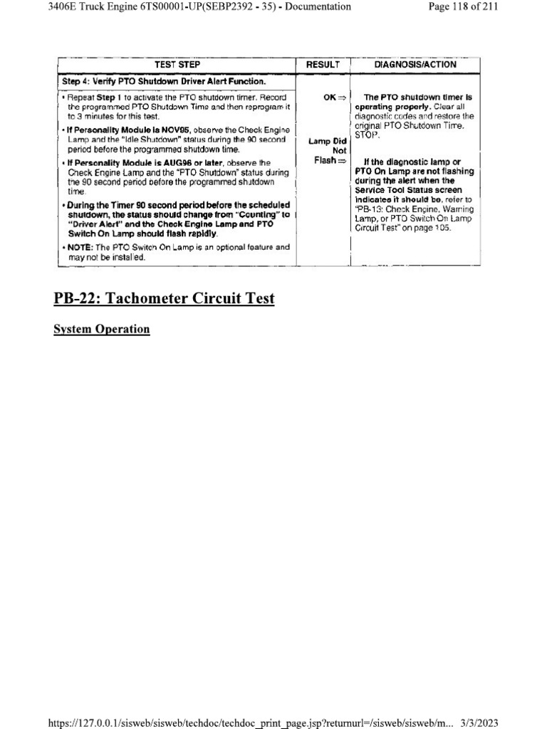 6TS Troubleshooting Tach Cam Circuits | PDF