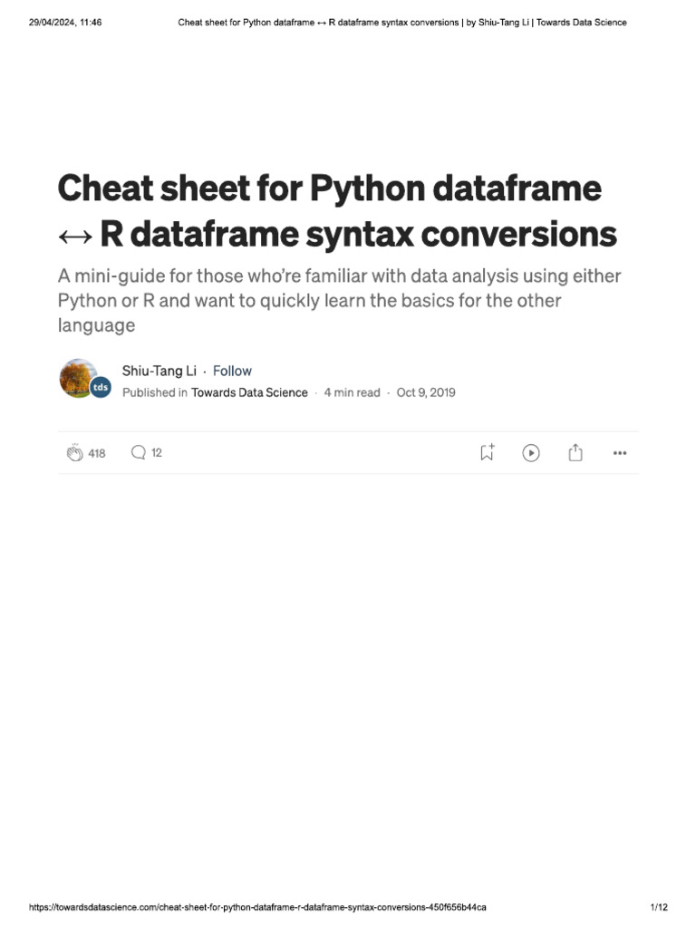 Python For R Users - v2 | PDF
