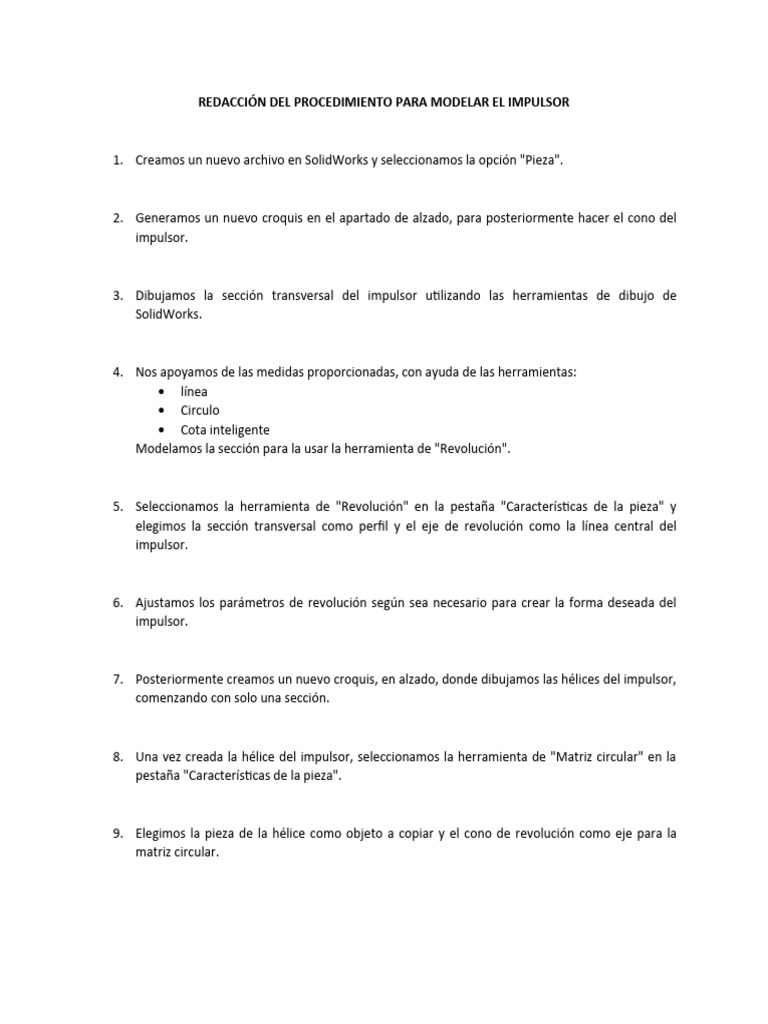 Redaccion Pasos para Hacer Pieza 2 | PDF