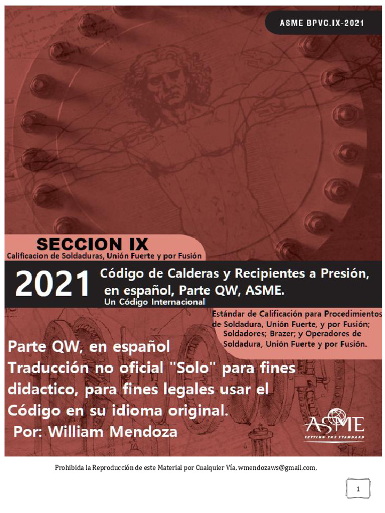CODIGO ASME, Sección IX - 2021, en Español, Five Stars | Descargar ...
