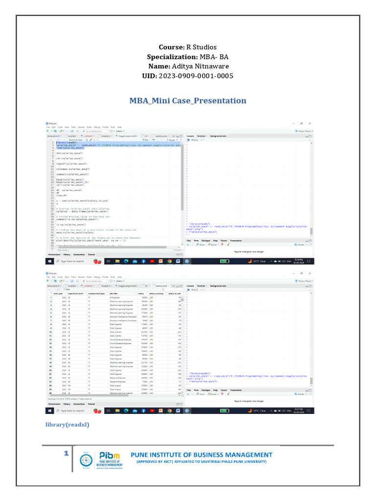 Aditya Nitnaware - 2023 - 0909 - 0001 - 0005 Kaggle Assignment | PDF